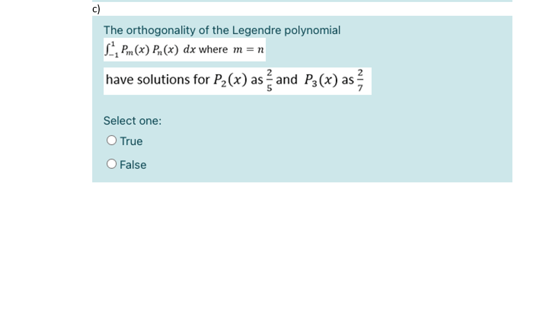 Solved Question 1 a) The Legendre polynomials Pm (x) and | Chegg.com