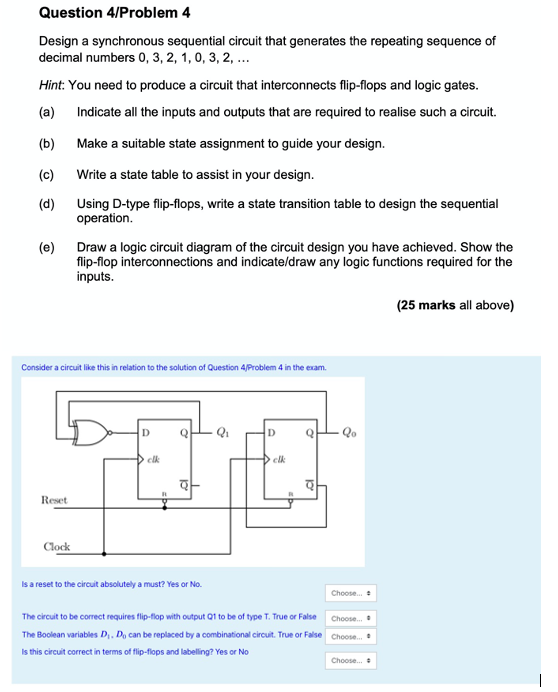 Solved Question 4/Problem 4 Design a synchronous sequential | Chegg.com