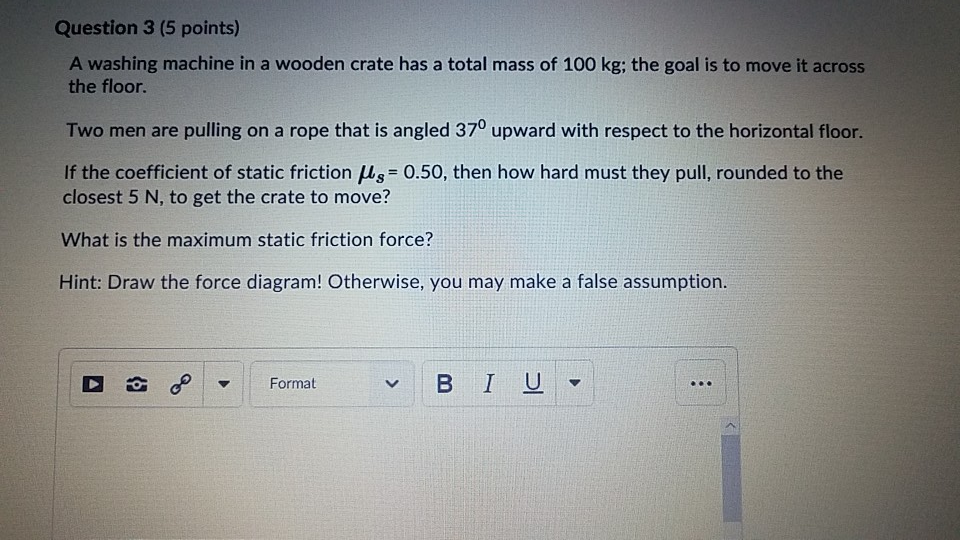 Solved Question 3 (5 points) A washing machine in a wooden | Chegg.com