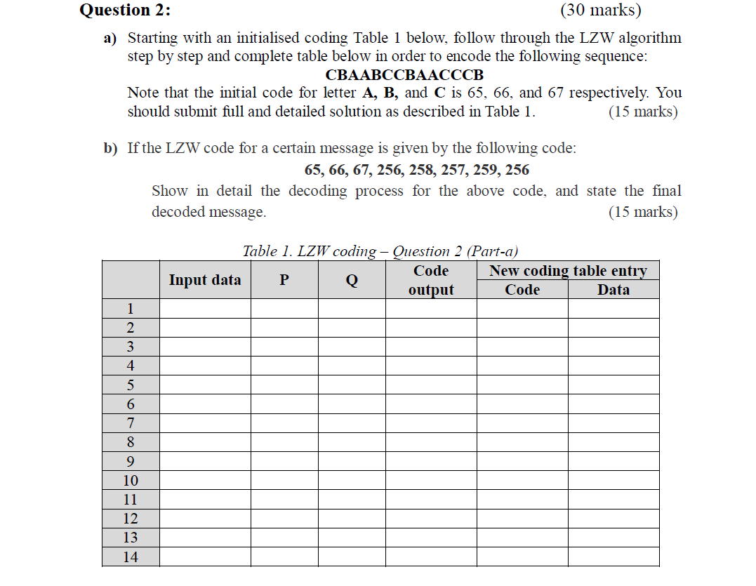 Question 2: (30 marks) a) Starting with an | Chegg.com