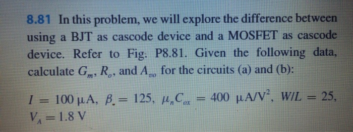 Solved 8.81 In this problem, we will explore the difference | Chegg.com