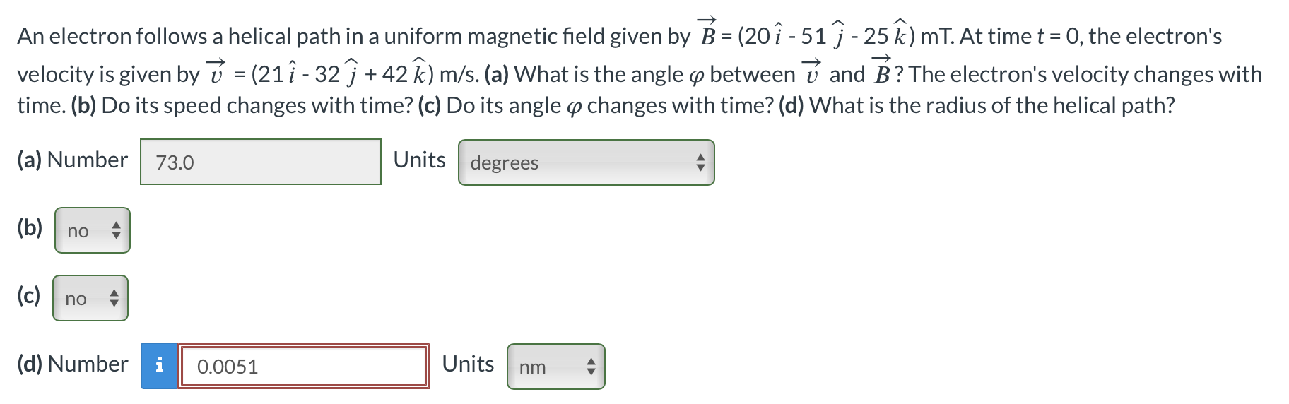 Solved by an EXPERT An ﻿electron follows a helical path in ﻿a uniform | Chegg.com