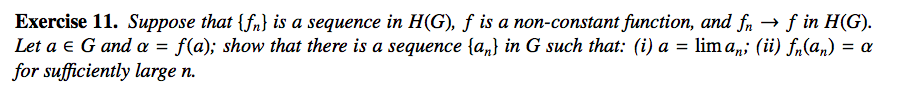 Solved Exercise 11. Suppose that {fn} is a sequence in H(G), | Chegg.com