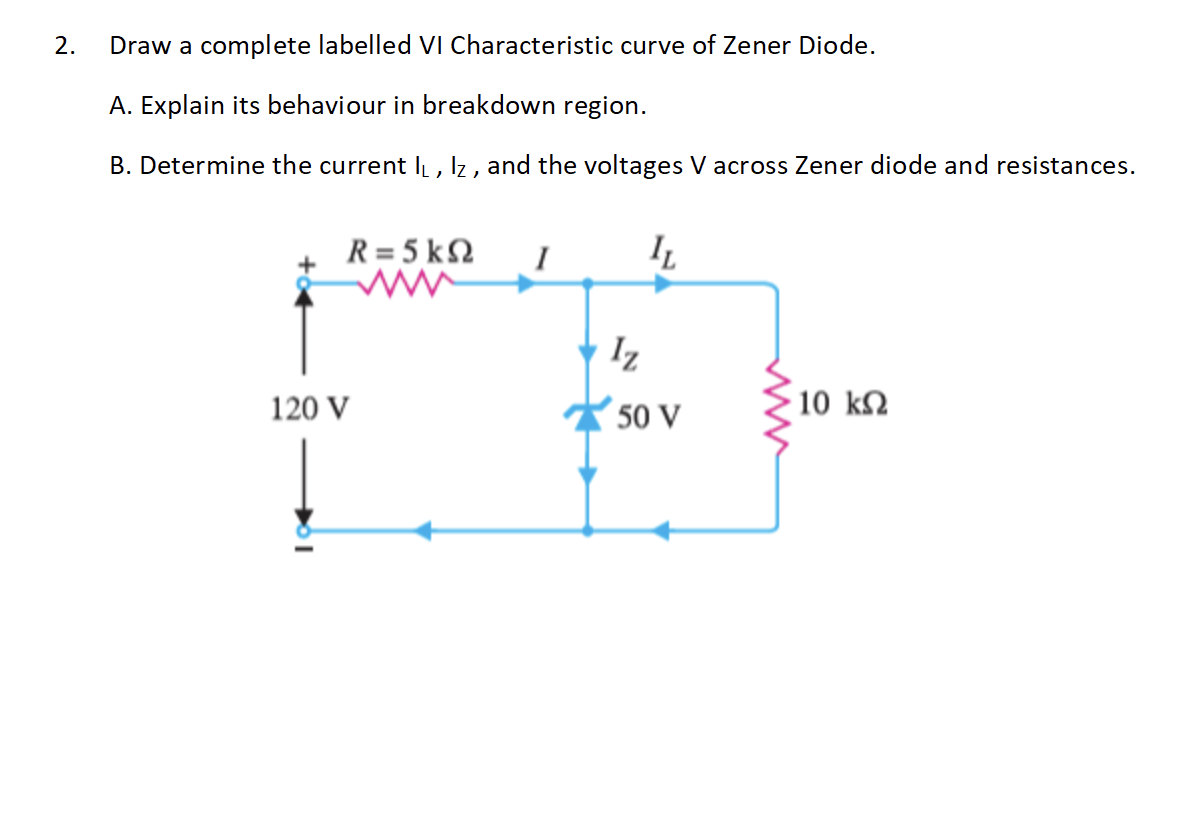Solved 2. Draw a complete labelled VI Characteristic curve | Chegg.com