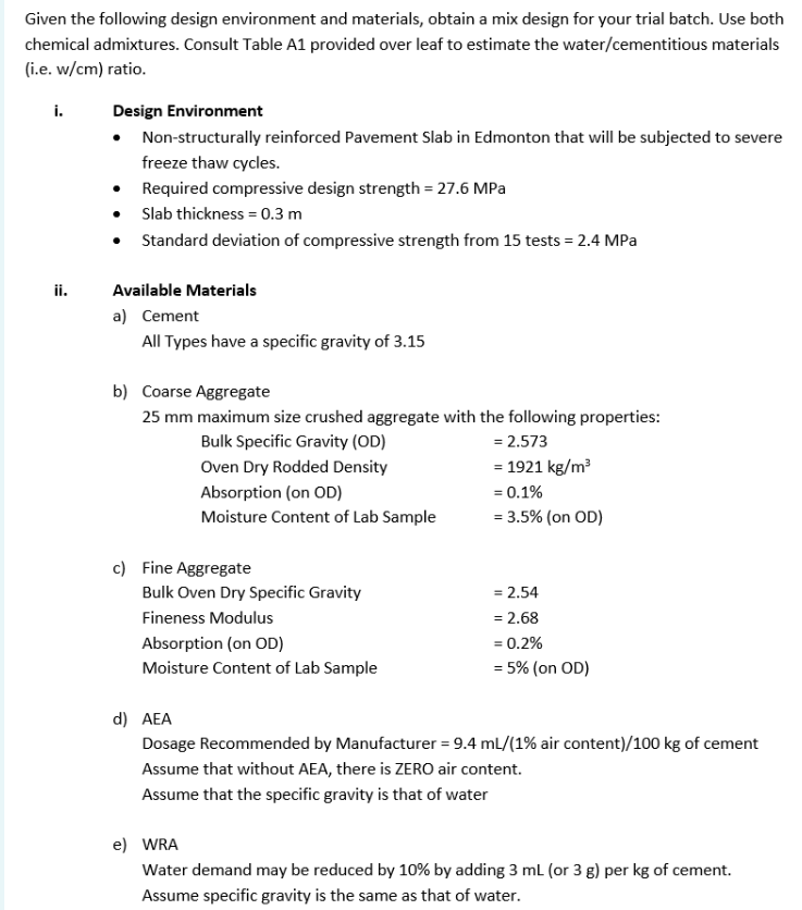 Solved Given the following design environment and materials, | Chegg.com