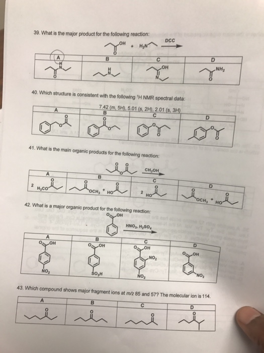 Solved What is the major product for the following reaction: | Chegg.com