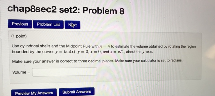 Solved chap8sec2 set2: Problem 8 Previous Problem List Nt (1 | Chegg.com