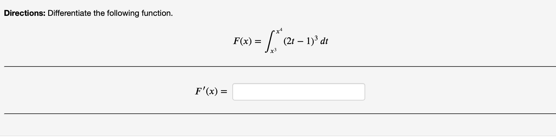 Solved Directions: Differentiate the following function. х | Chegg.com