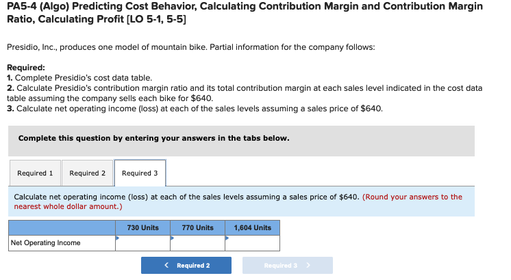 Solved PA5-4 (Algo) Predicting Cost Behavior, Calculating | Chegg.com