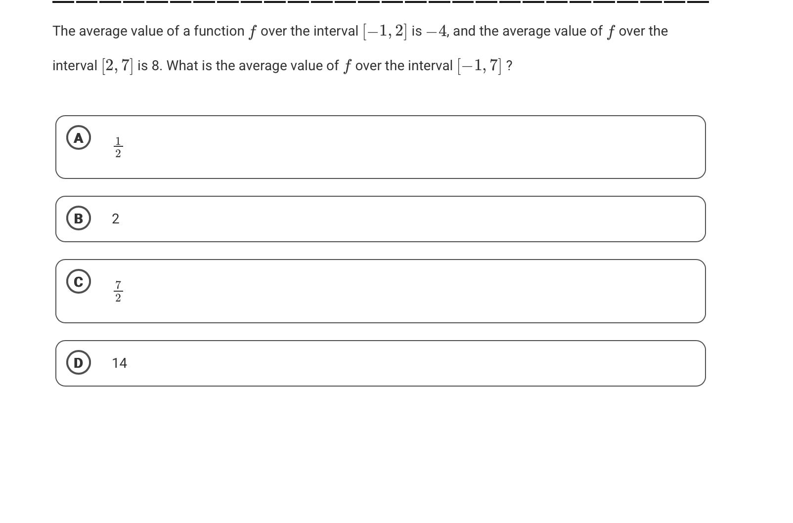 Solved The average value of ﻿a function f ﻿over the interval | Chegg.com