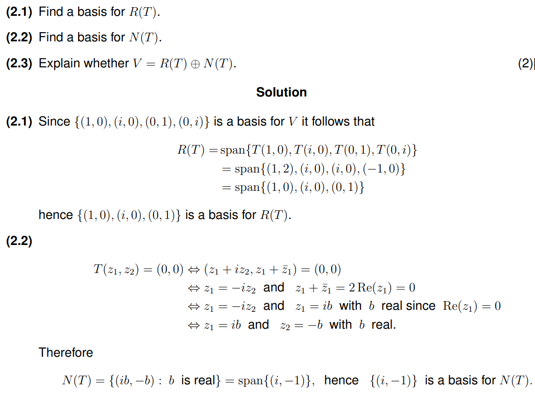 Solved In 2.1 why is the span of the basis={(1,0),(i,0), | Chegg.com