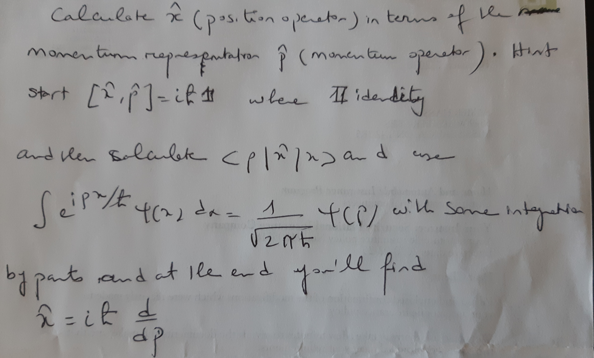 Solved Calculate & (position operator) in terms of the | Chegg.com