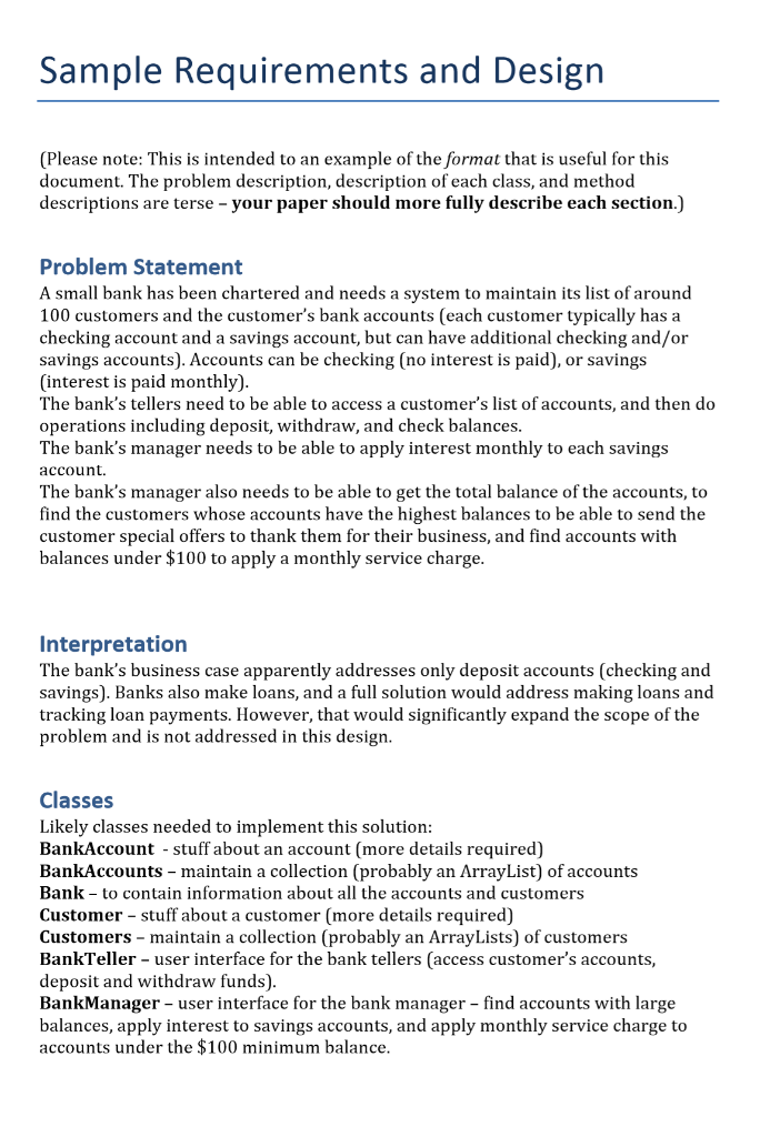 Prepare a design for a Java program that would solve | Chegg.com