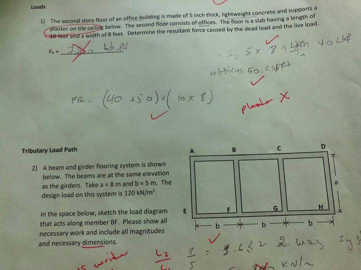 Solved Loads 1) The second story floor of an office building | Chegg.com