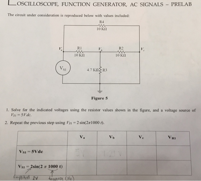 Solved OSCILLOSCOPE, FUNCTION GENERATOR, AC SIGNALS PRELAB | Chegg.com