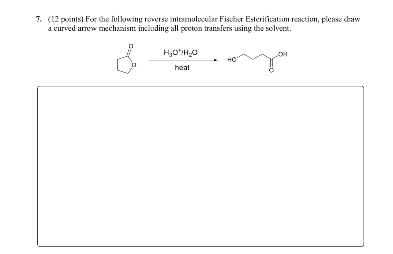 Solved 7. (12 points) For the following reverse | Chegg.com