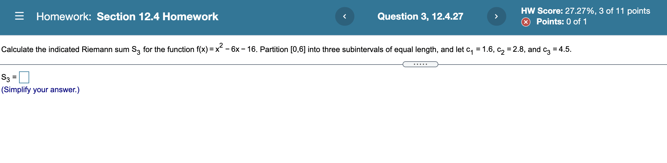 Solved Homework Section 12 4 Homework Question 3 12 4 27