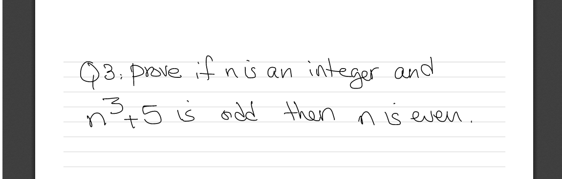 Solved integer and Q3 prove if nis an n35 is add then n is | Chegg.com