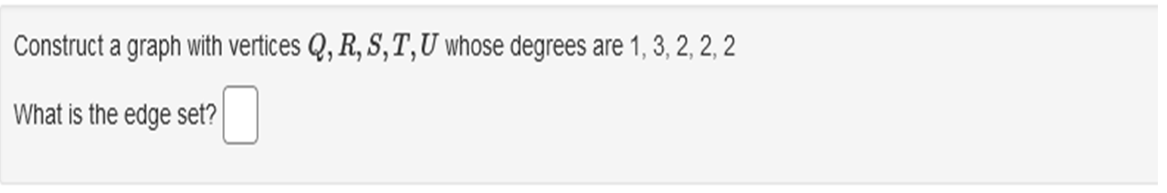 Solved Construct a graph with vertices Q, R, S, T, U whose | Chegg.com
