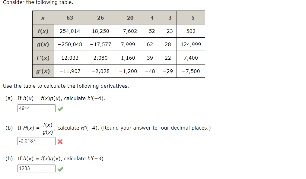 Solved Consider The Following Table Use The Table To 