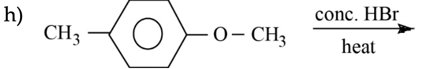 Solved h) heat conc. HBr | Chegg.com