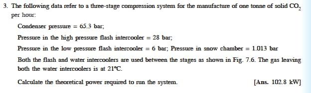 Solved 3. The following data refer to a three-stage | Chegg.com