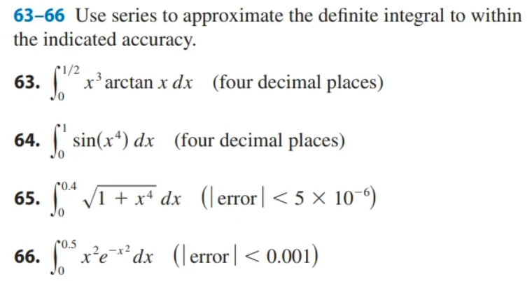 Solved 63-66 Use series to approximate the definite integral | Chegg.com