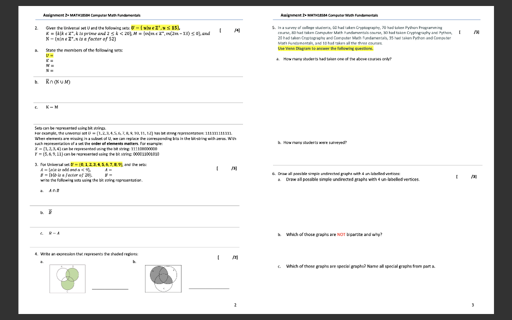 Solved Assignment 2. MATH18584 Computer Math Fundamentals | Chegg.com Solved Assignment 2. MATH18584 Computer Math Fundamentals | Chegg.com