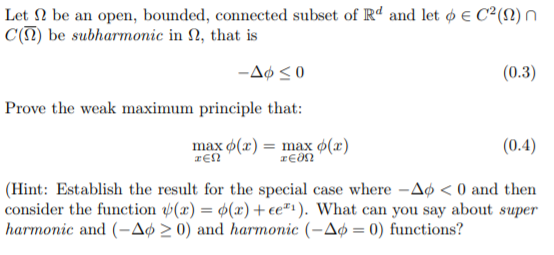 Solved Let S2 be an open, bounded, connected subset of Rd | Chegg.com