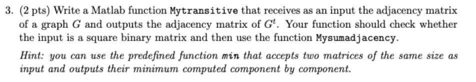 Solved Given A Directed Graph G The Transitive Closure G Is