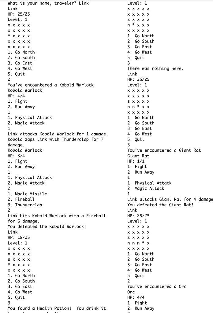 Solved Dungeon Master Create a program that allows a user to | Chegg.com