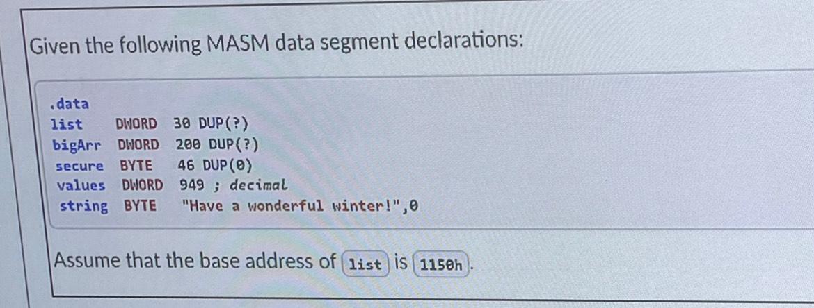 Solved what is the hexadecimal address of the 25th element | Chegg.com