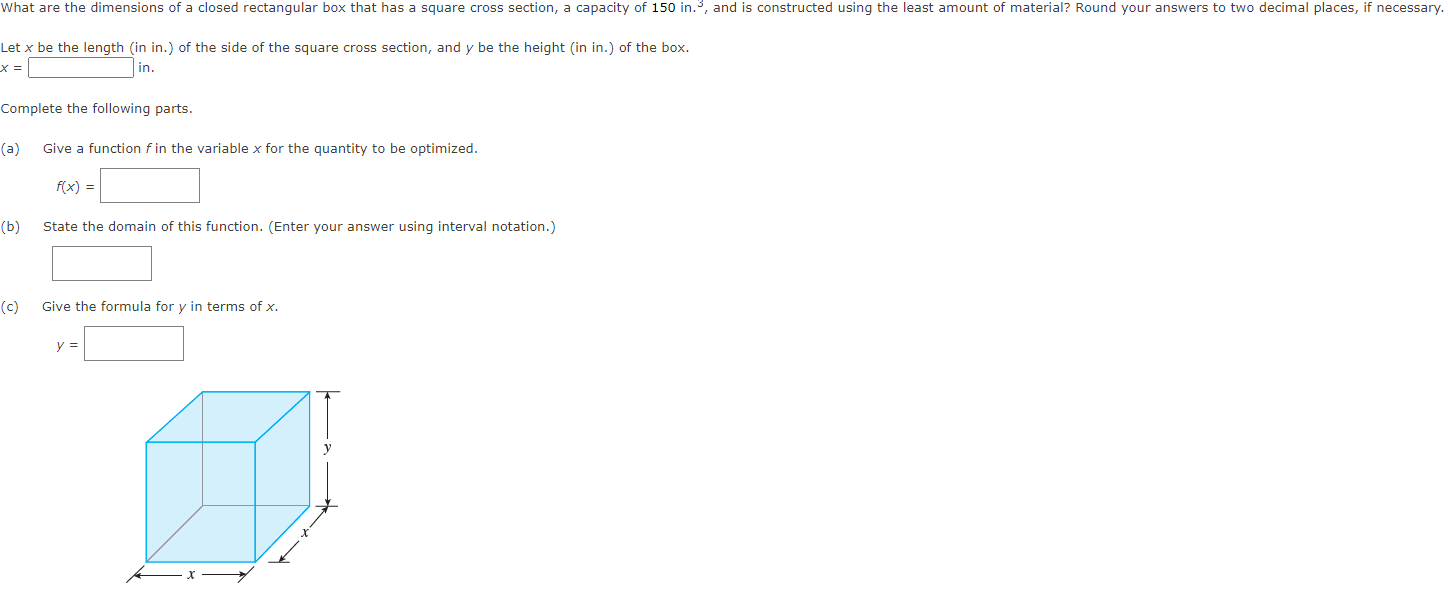 Solved What are the dimensions of a closed rectangular box | Chegg.com