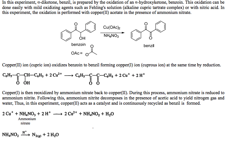 Solved In this experiment, a-diketone, benzil, is prepared | Chegg.com
