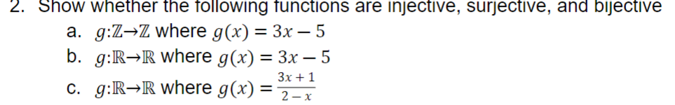 Solved Show whether the following functions are injective, | Chegg.com