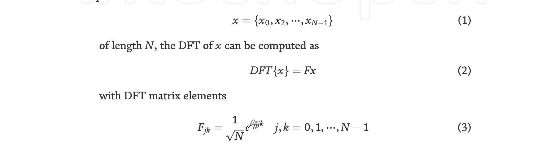 Using the definition of the DFT given in equations | Chegg.com