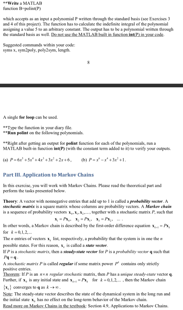Solved In this exercise you are given a polynomial and you | Chegg.com