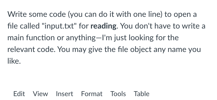Solved Write some code (you can do it with one line) to open | Chegg.com