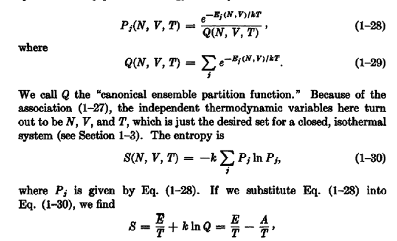 Solved Please show steps about how to get S=E/T +k lnQ using | Chegg.com