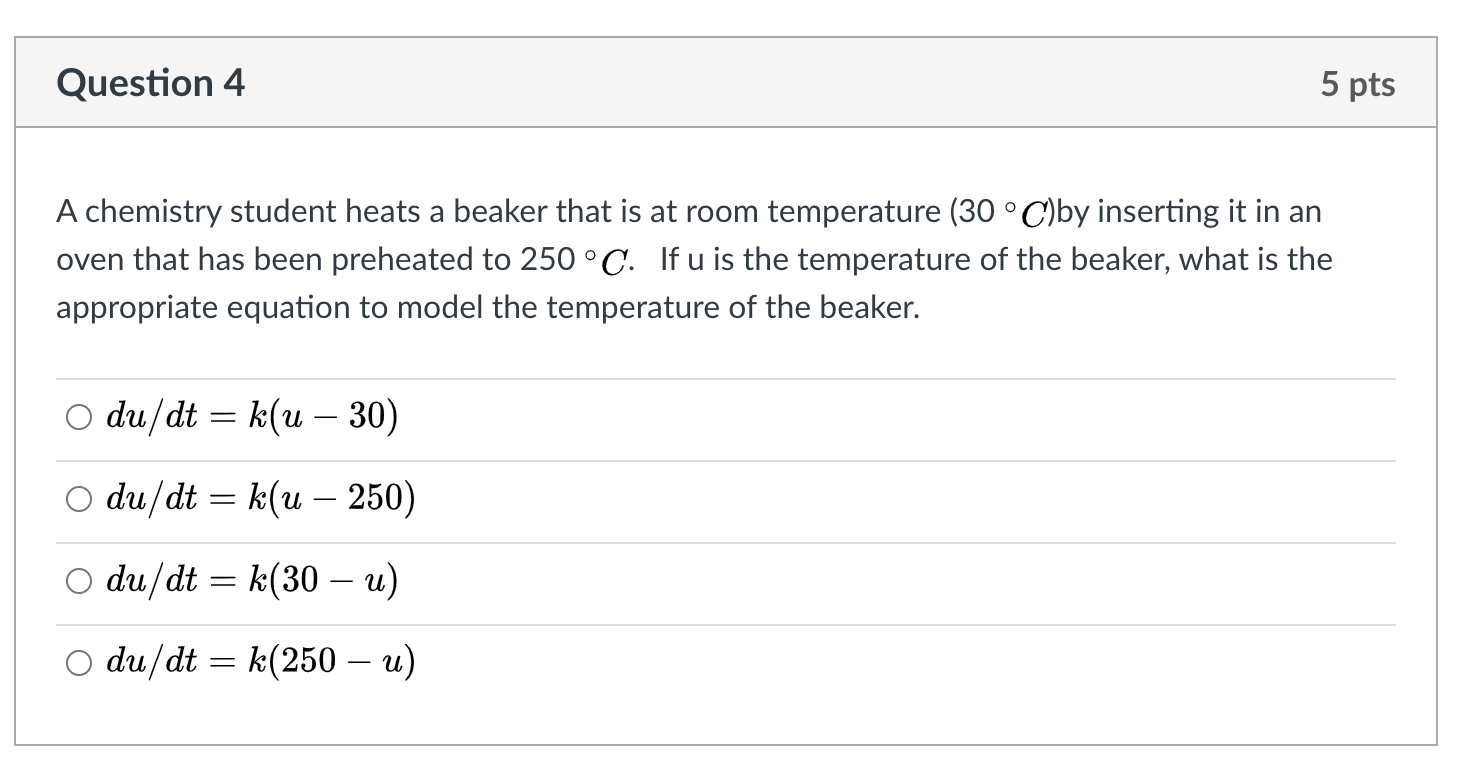 Solved Question 4 5 pts A chemistry student heats a beaker | Chegg.com