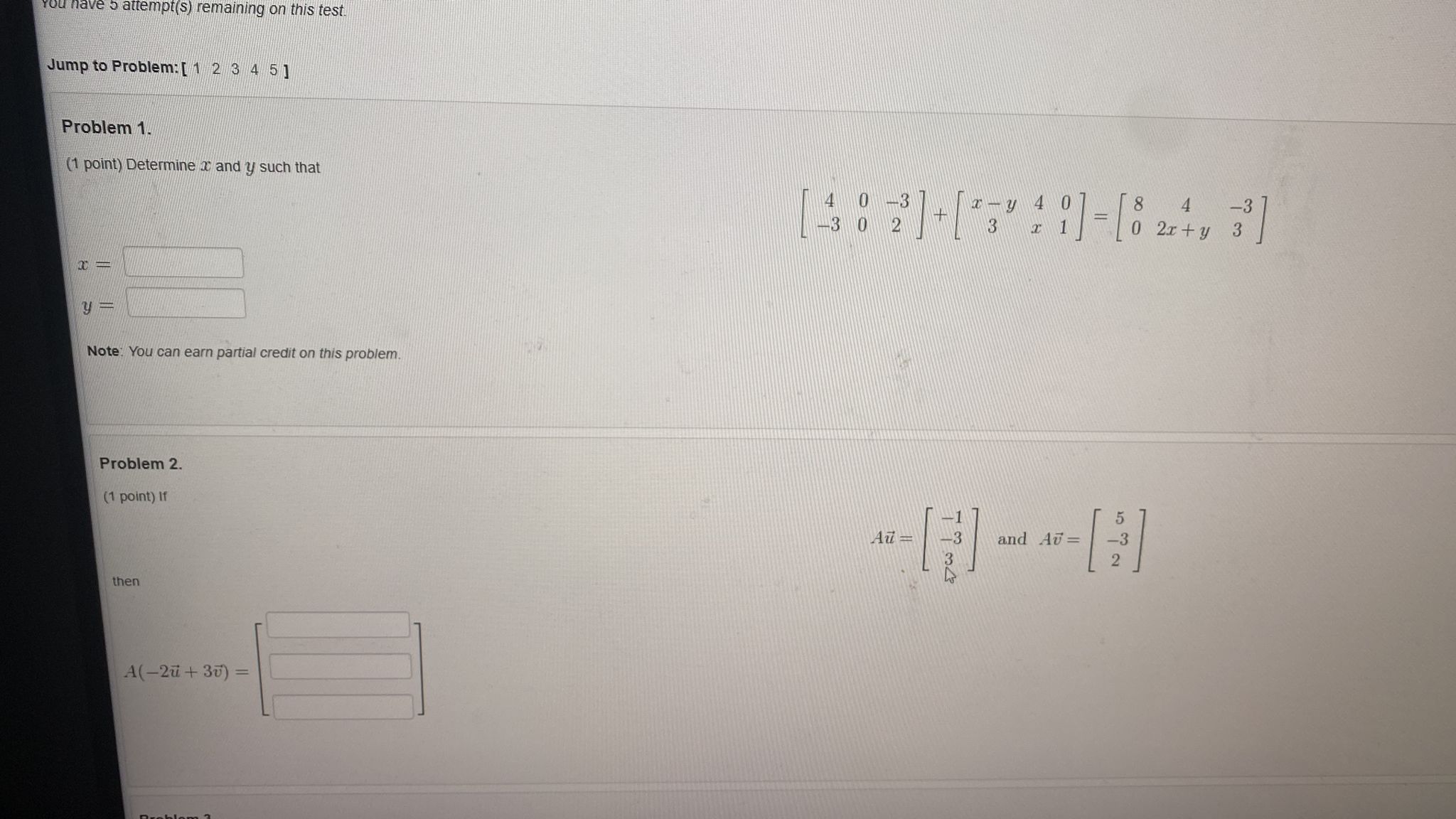 Solved Jump to Problem: [12345] Problem 1. (1 point) | Chegg.com