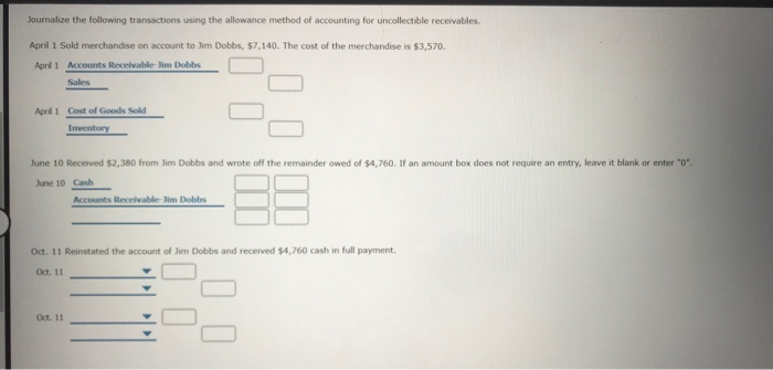Solved Journalize the following transactions using the | Chegg.com