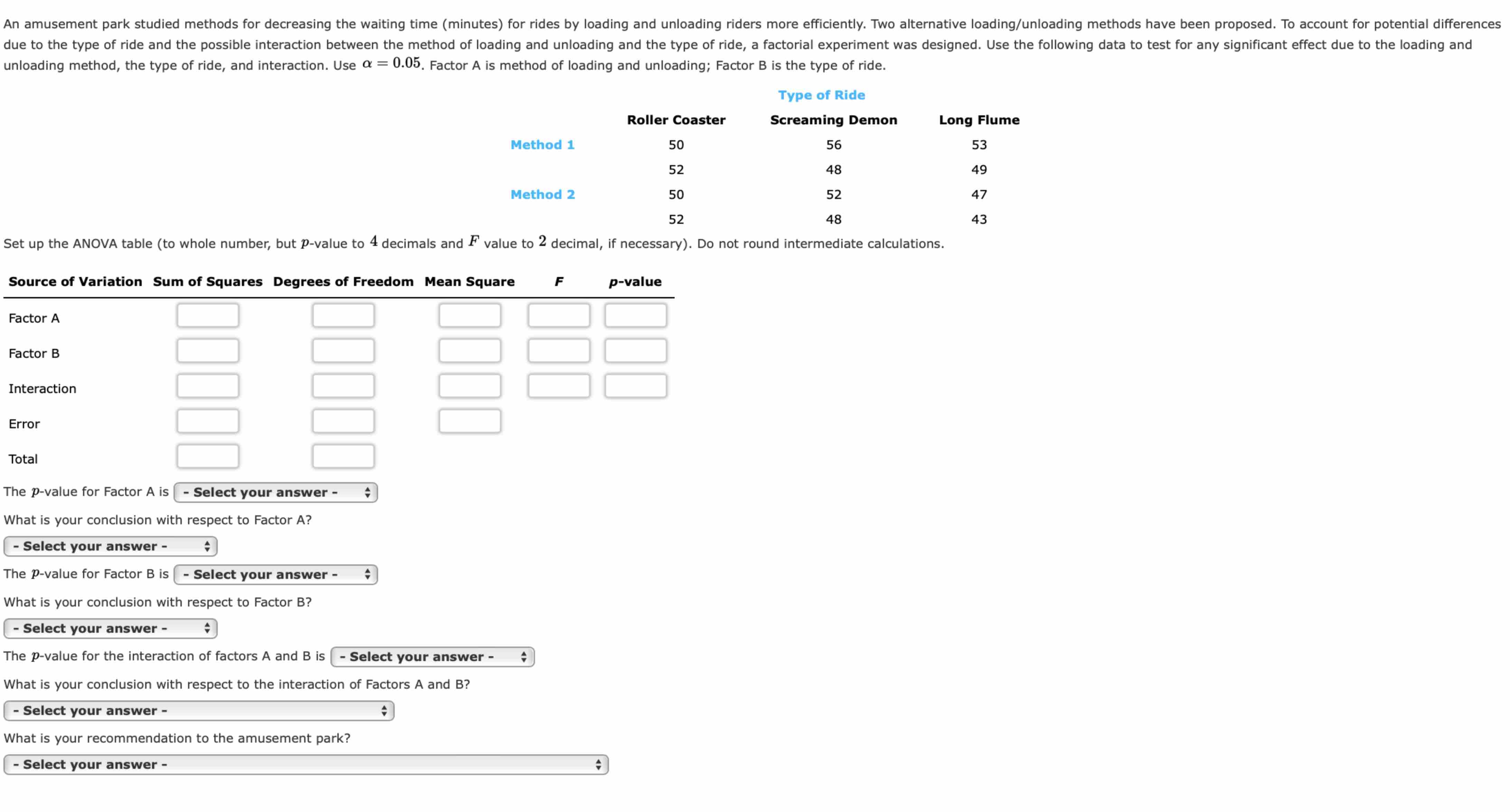 Solved unloading method, the type of ride, and interaction. | Chegg.com