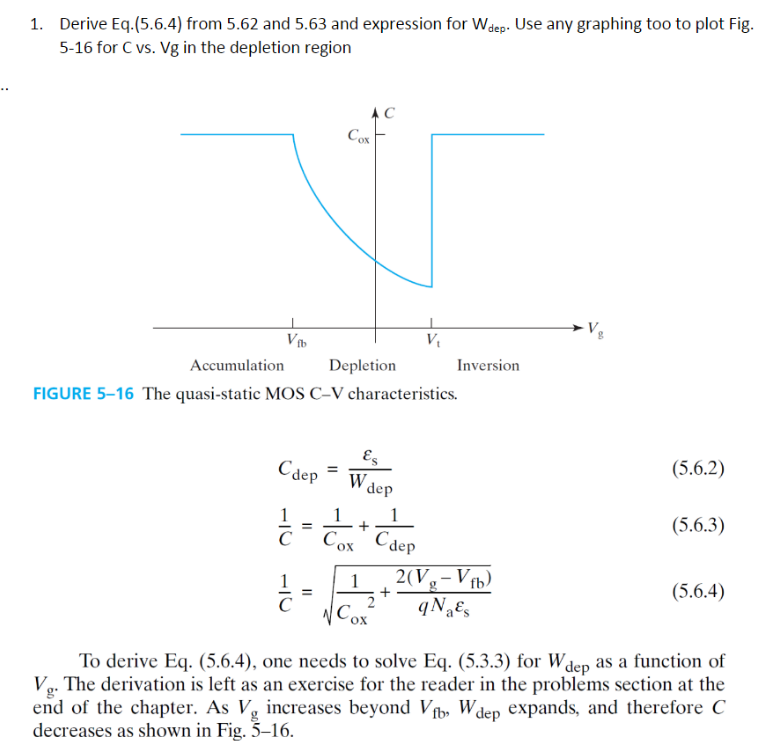 Solved 1. Derive Eq.(5.6.4) from 5.62 and 5.63 and | Chegg.com