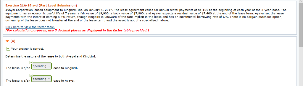 Solved Exercise 21A-19 a-d (Part Level Submission) Ayayai | Chegg.com