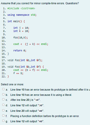 Solved Assume that you correct for minor compile-time | Chegg.com