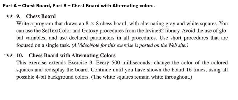 Solved Part A - Chest Board, Part B - Chest Board with | Chegg.com