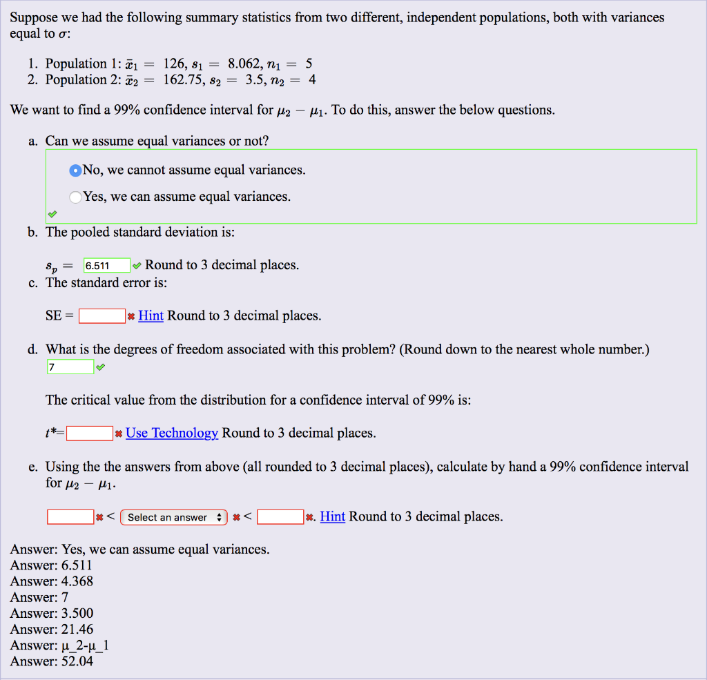 Solved Suppose we had the following summary statistics from | Chegg.com