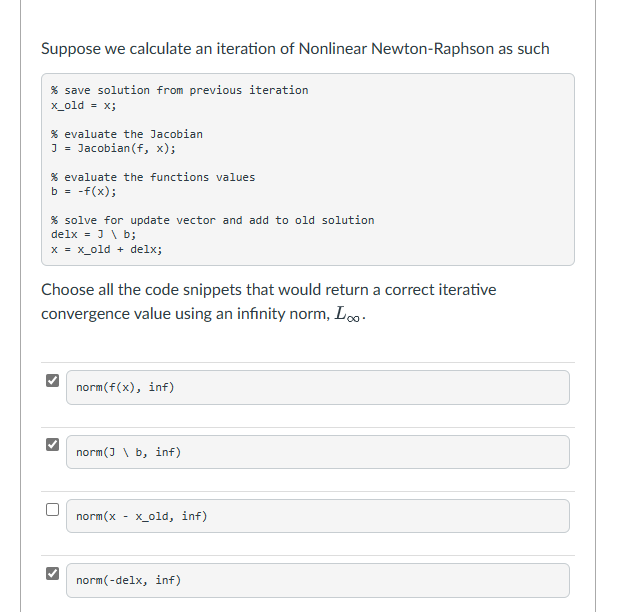 Solved Suppose We Calculate An Iteration Of Nonlinear