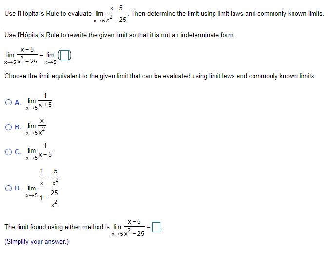 Solved Then determine the limit using limit laws and | Chegg.com